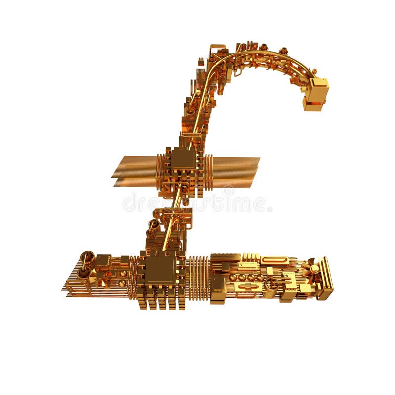 Business Concept. Pound Symbol of Microchips Isolated on White ...