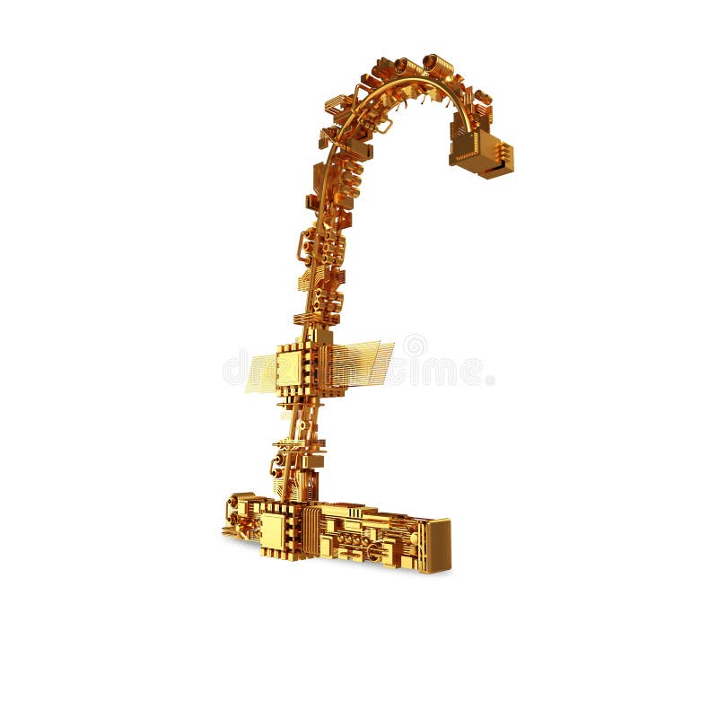 Business Concept. Pound Symbol of Microchips Isolated on White ...