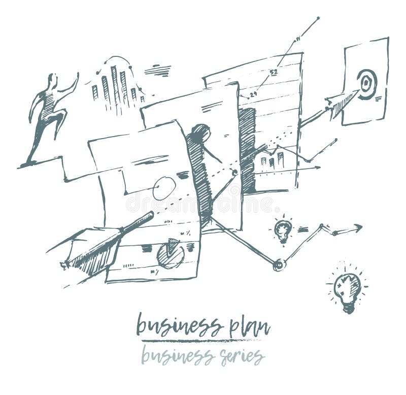 Business Concept Process Business Plan Vector Draw Stock Vector ...