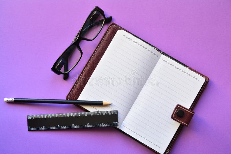 Business Concept on Purple Background Stock Image - Image of plan, copy ...