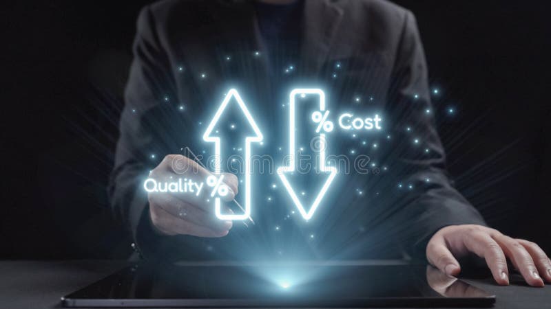 Business Concept of Quality and Cost Management with Graphs Showing ...