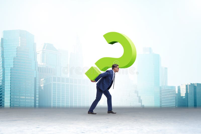 Business Concept with Question and Business Person Stock Illustration ...