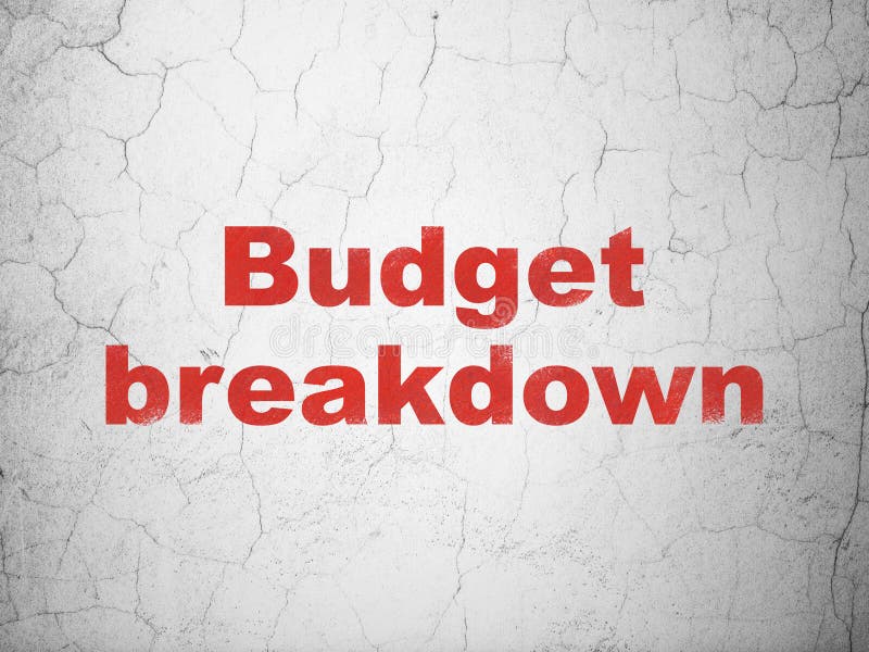 Business Concept: Budget Breakdown on Wall Background Stock ...
