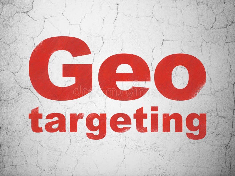 Business Concept: Geo Targeting on Wall Background Stock Illustration ...