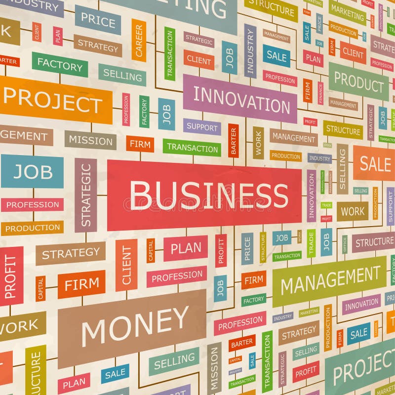Business Word Cloud stock vector. Illustration of keywords - 19575461