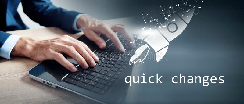 Business Concept Rocket Text. Quick Change Stock Image - Image of ...