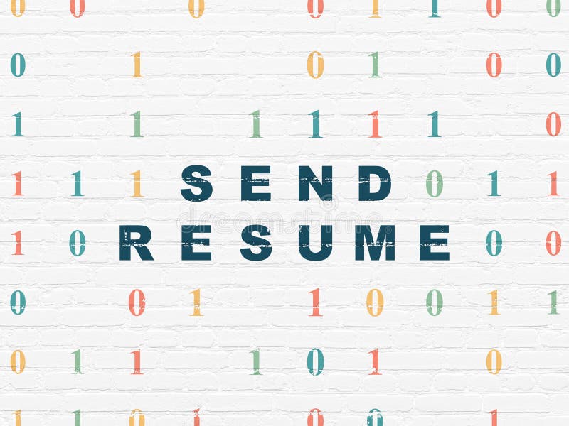 Business Concept: Send Resume on Wall Background Stock Illustration ...