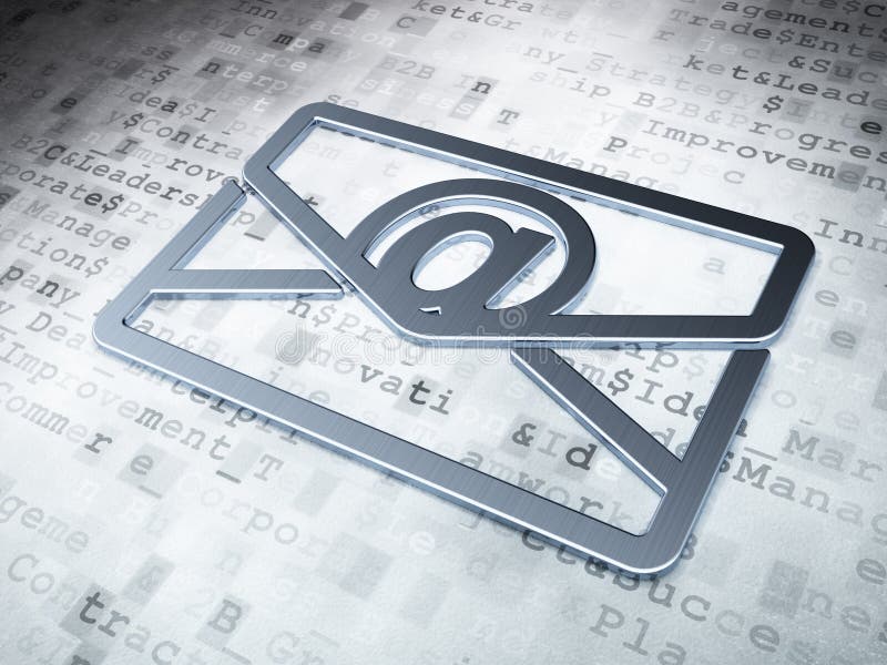 Business Concept: Silver Email on Digital Stock Illustration ...