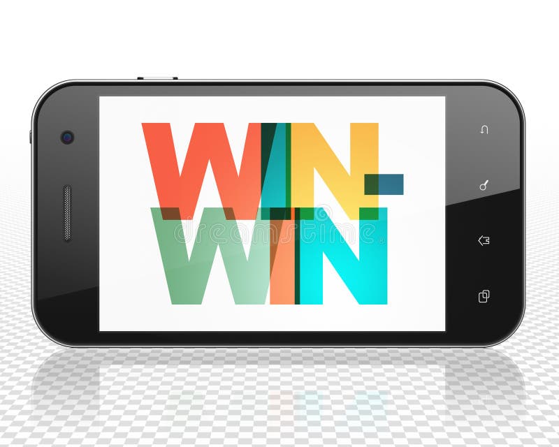 Business Concept: Smartphone with Win-Win on Display Stock Illustration ...
