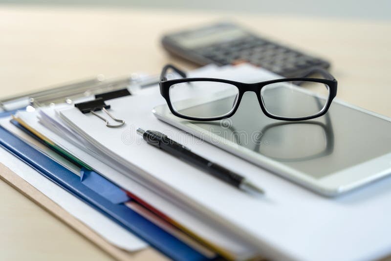 Business Concept Stack of Documents Graph Financial To Job Succes Stock ...