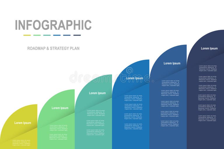 Business Concept with 6 Steps Infographics, Multicolor Rectangle Shape ...
