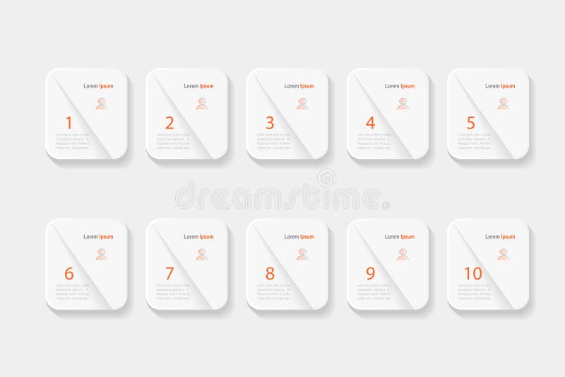 Business Concept with 10 Steps Infographics, Rectangle Shape ,design ...
