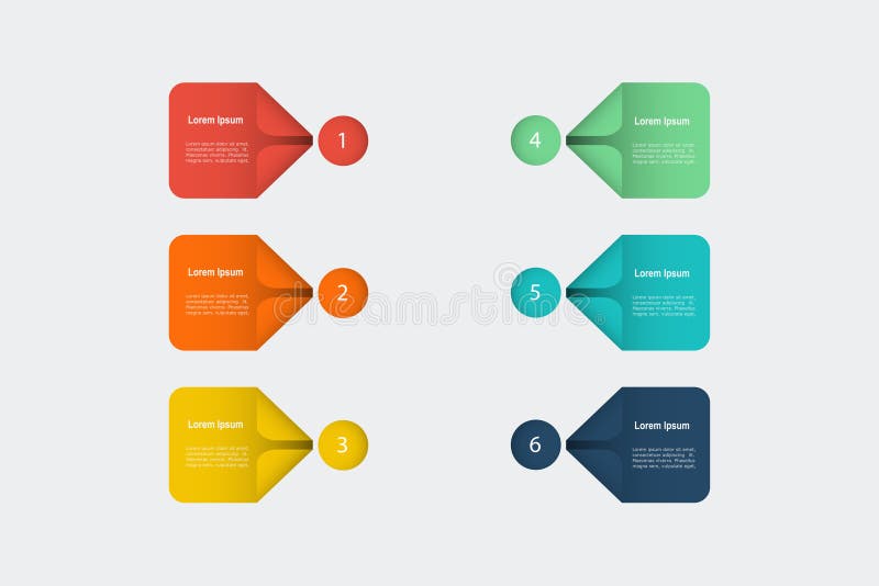 Business Concept ,6 Steps, Multicolor Rectangle and Circle ,design for ...