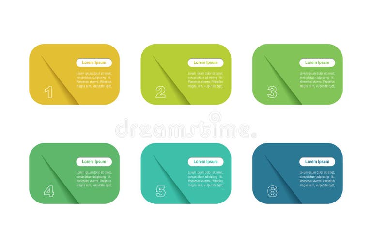 Business Concept, 6 Steps, Multicolor Rectangle Shape ,design for ...