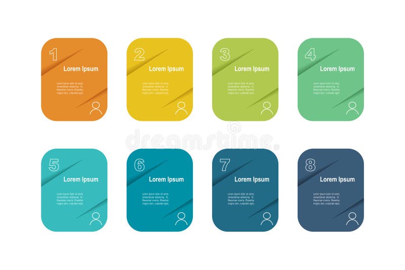 Business Concept, 8 Steps, Multicolor Rectangle Shape ,design for ...