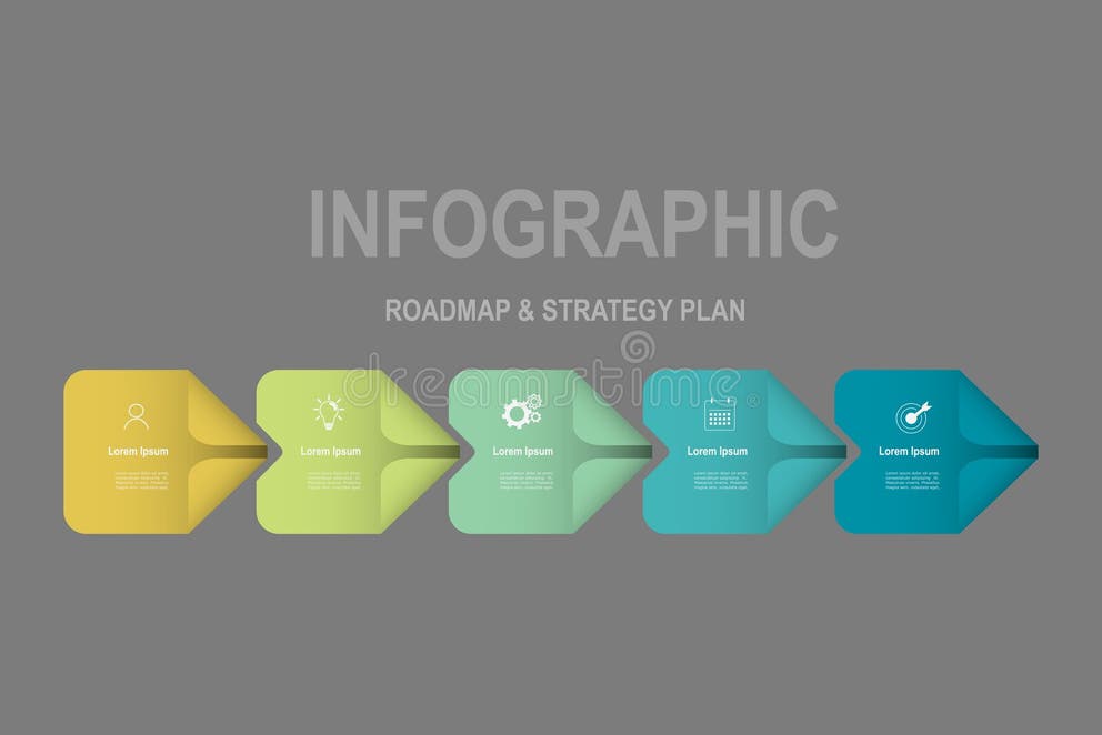 Business Concept, 5 Steps, Multicolor Shape ,design for Workflow Layout ...