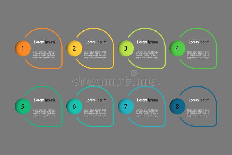 Business Concept, 8 Steps, Multicolor Shape and Label ,design for ...