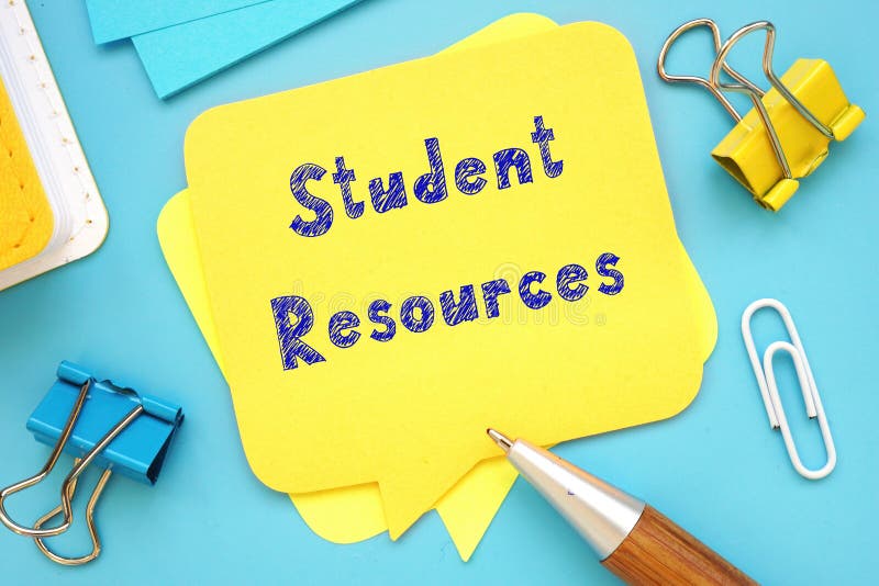 Business Concept about Student Resources with Sign on the Page Stock ...