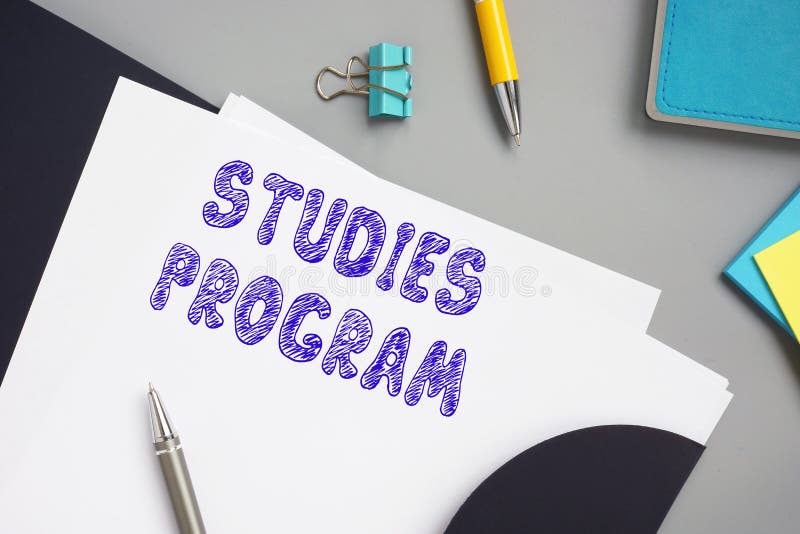 Business Concept about STUDIES PROGRAM with Sign on the Sheet Stock ...