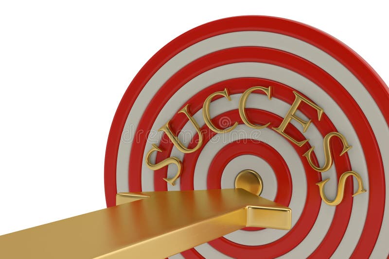 Business Concept Success Target and Arrow. 3D Illustration. Stock ...