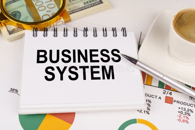 On the Table is a Cup of Coffee, Money, Business Charts and a Notepad ...