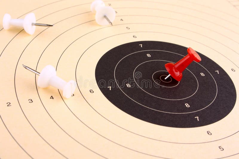 Business Concept, Target and Win. Red and White Pins. Stock Image ...