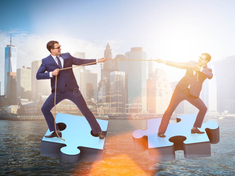 Business Concept of Teamwork and Competition Stock Photo - Image of ...