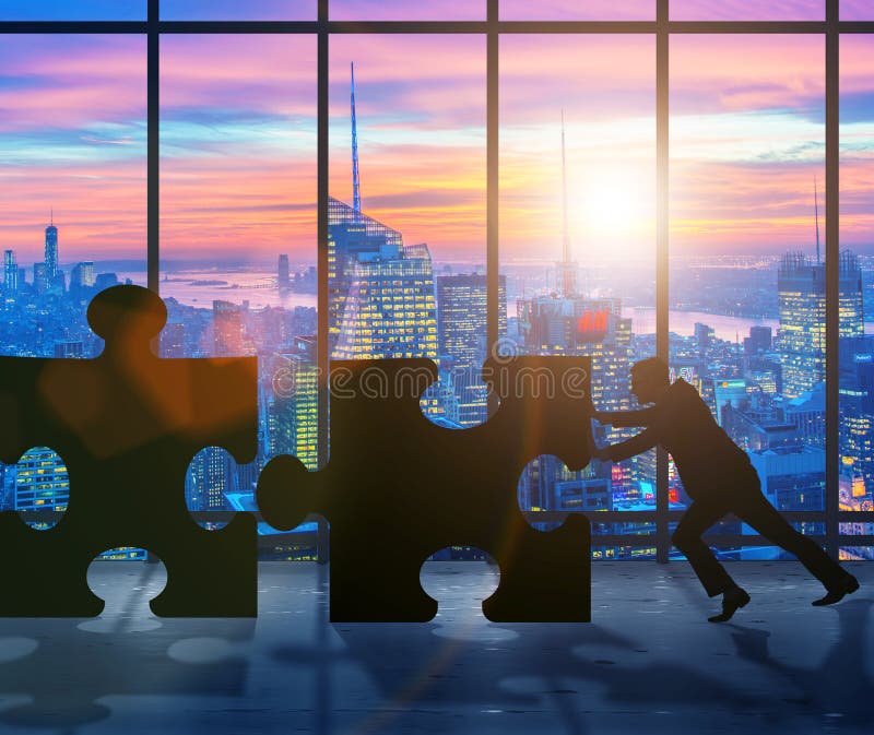 Business Concept of Teamwork with Jigsaw Puzzle Stock Photo - Image of ...
