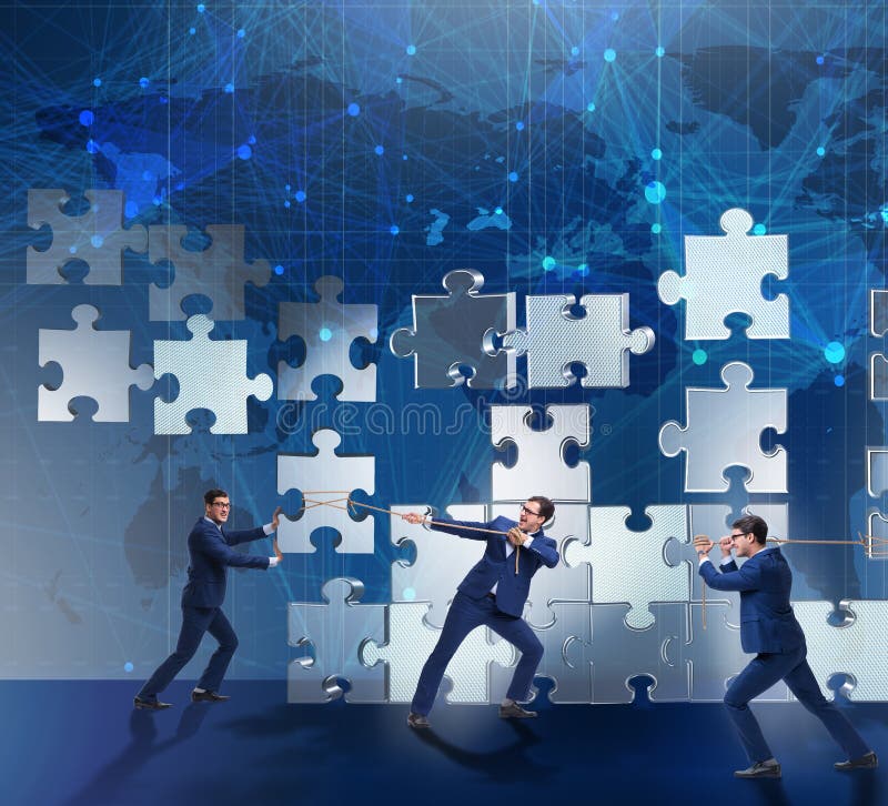 Business Concept of Teamwork with Puzzle Pieces Stock Photo - Image of ...