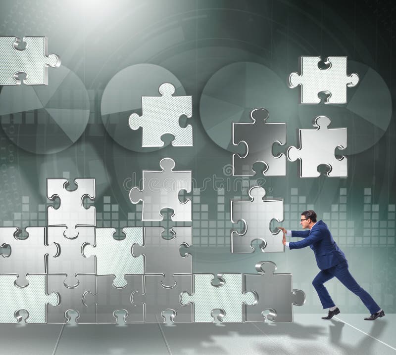 Business Concept of Teamwork with Puzzle Pieces Stock Image - Image of ...