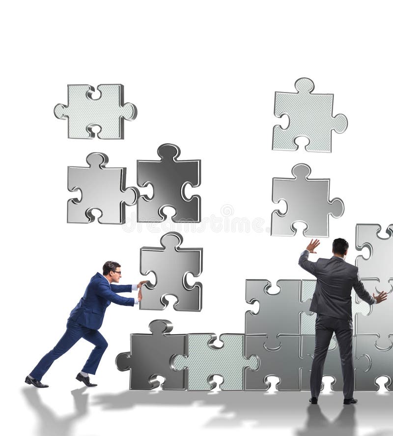 Business Concept of Teamwork with Puzzle Pieces Stock Image - Image of ...