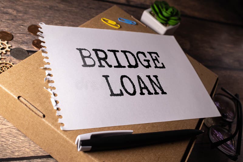 Business Concept. Text Bridge Loan Writing on Paper and Pen, Glasses ...