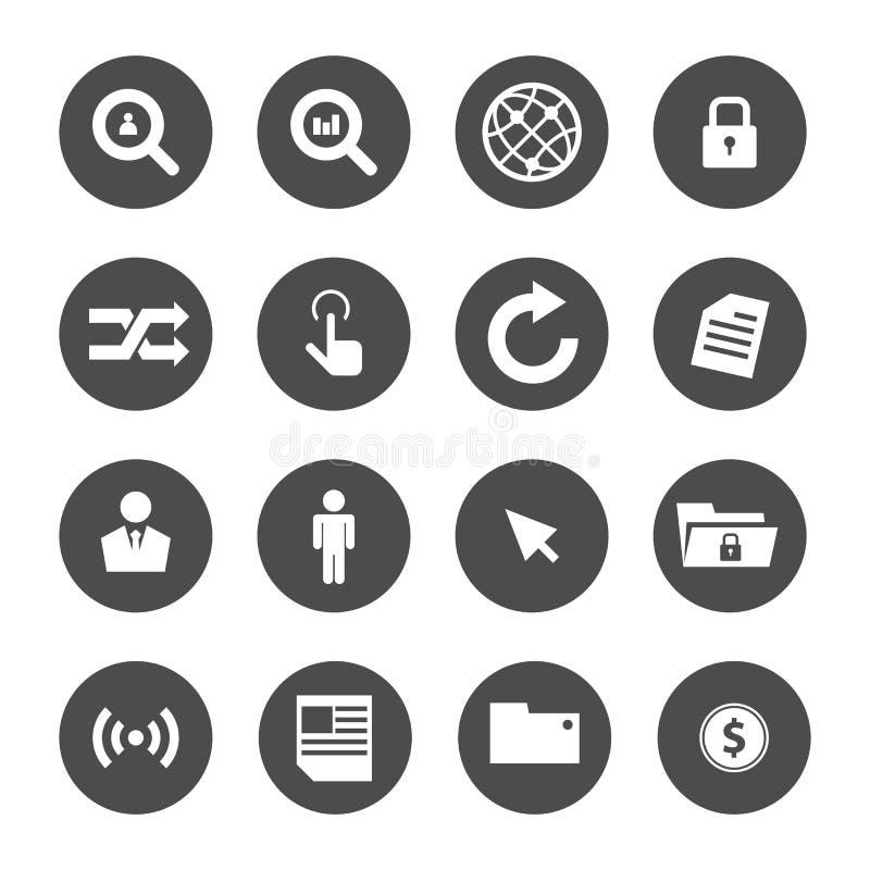 Business Concept with Tool and People Vector Icon Set Stock Vector ...