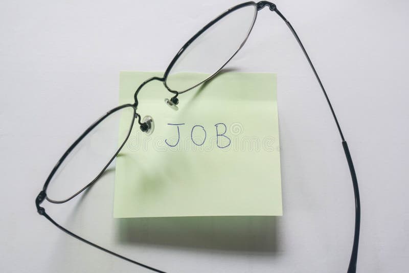 Business Concept of Top View Finding Job with Eye Glasses Stock Image ...