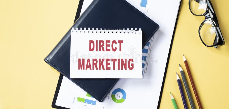 Writing DIRECT MARKETING stock photo. Image of objective - 211292700