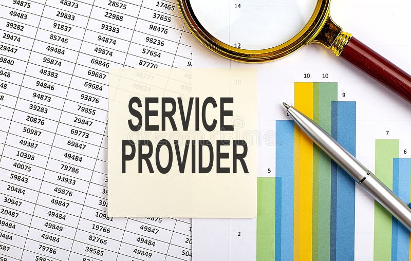 Business Concept. Top View of Stiscker with Text SERVICE PROVIDER on ...