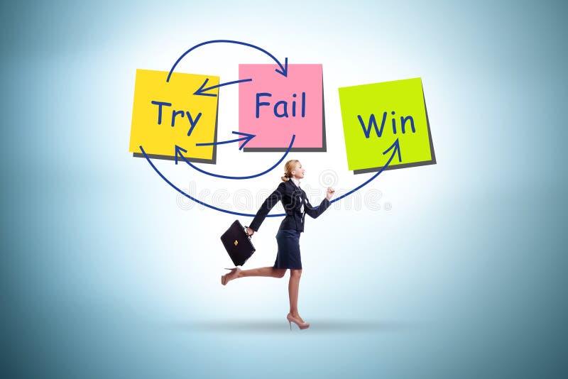 Business Concept of Try Fail Win Stock Image - Image of solution ...
