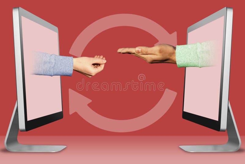 Business Concept, Two Hands from Displays. Pleading Gesture and ...