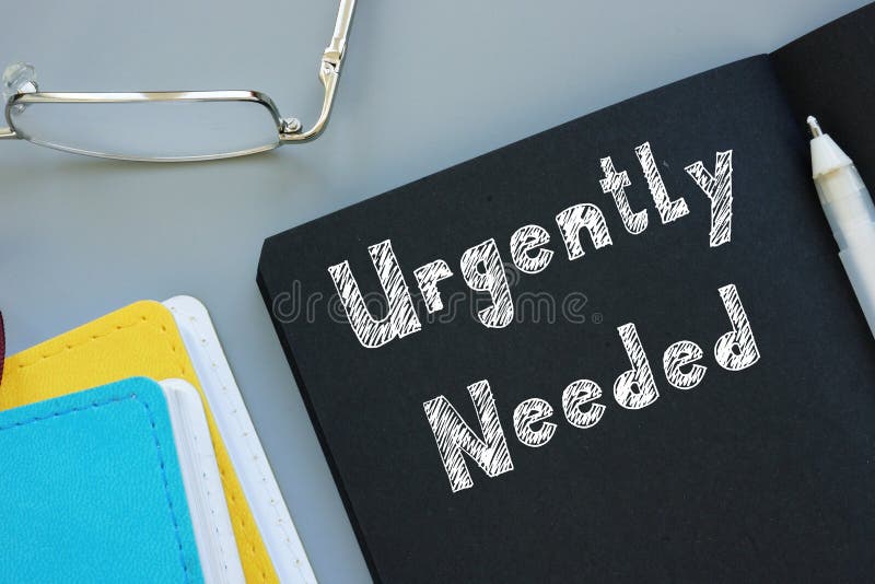 Business Concept about Urgently Needed with Sign on the Page Stock ...