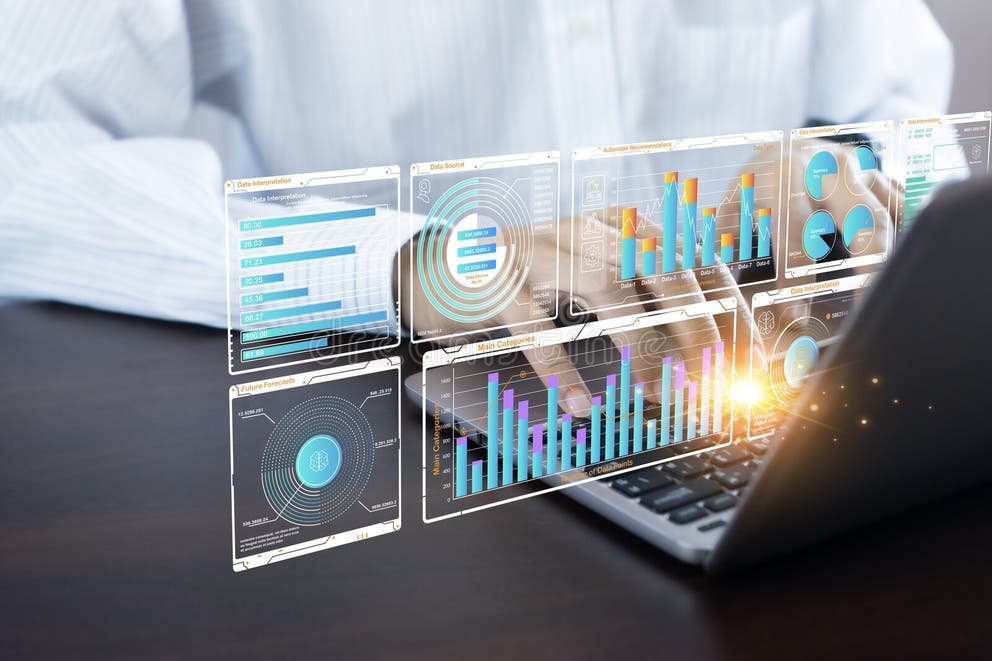 Business Concept Using AI Program for Calculation and Analysis Stock ...