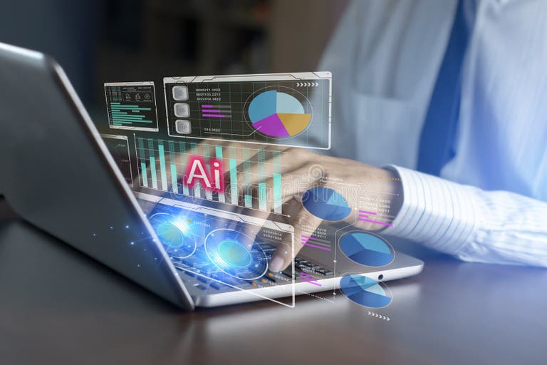 Business Concept Using AI Program for Calculation and Analysis Stock ...