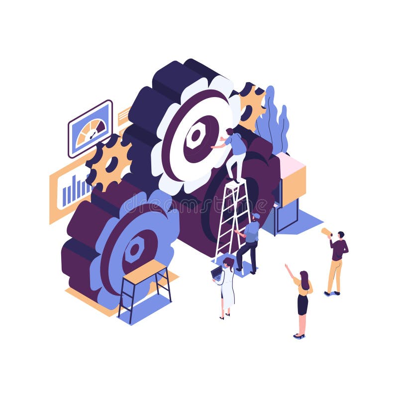 Business Concept of Vector Illustration, Little People Links of ... Business Concept of Vector Illustration, Little People Links of ...
