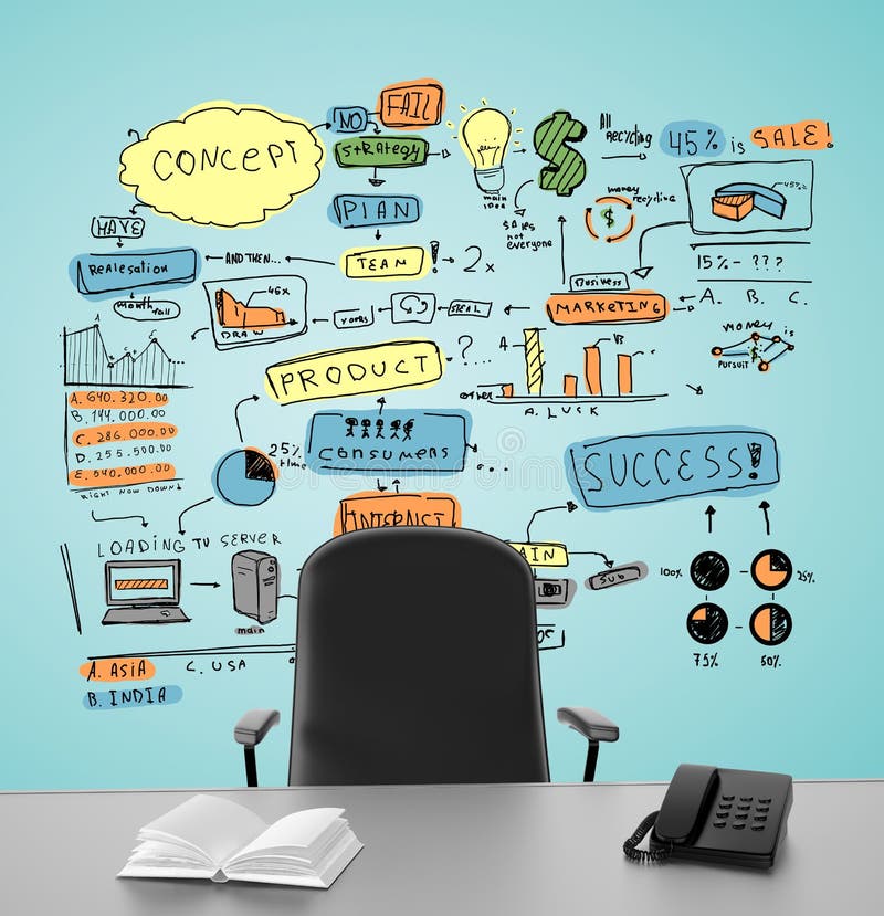 Business concept on wall stock photo. Image of office - 35416574