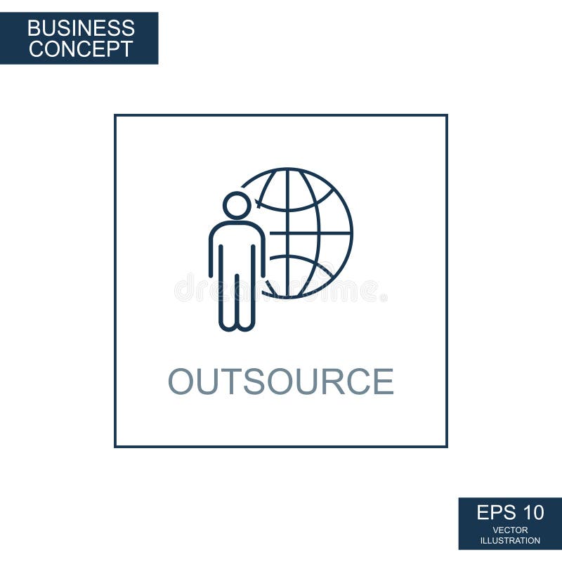 Business Concept, Web Icon from Thin Lines. Outsource - Vector Stock ...