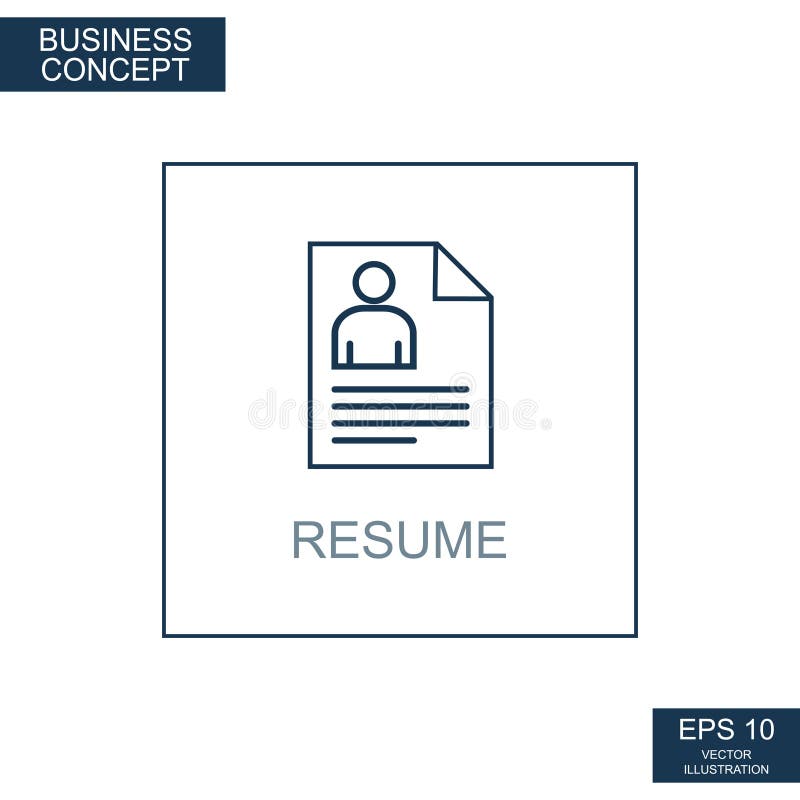 Business Concept, Web Icon from Thin Lines. Resume - Vector Stock ...