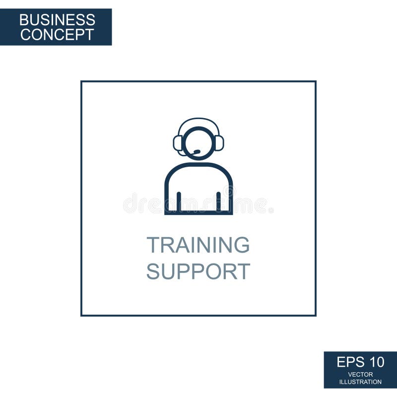 Business Concept, Web Icon from Thin Lines. Training Support - Vector ...