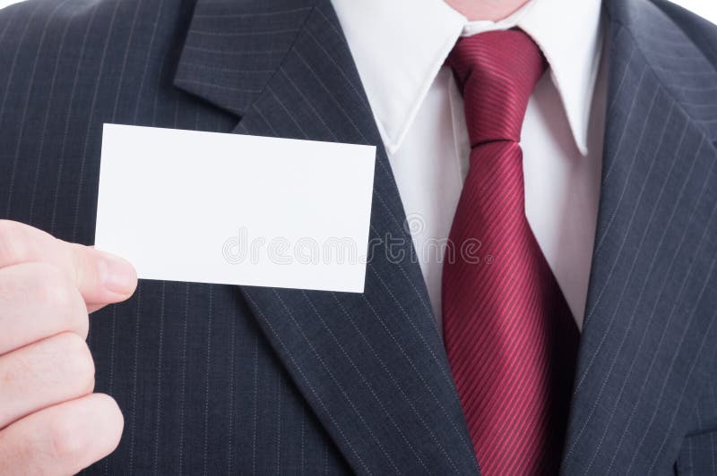Business Concept with White Blank Empty Card Stock Image - Image of ...