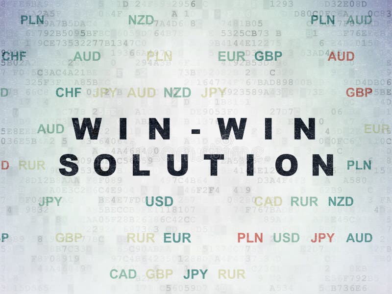 Business Concept: Win-win Solution On Digital Data Paper Background ...