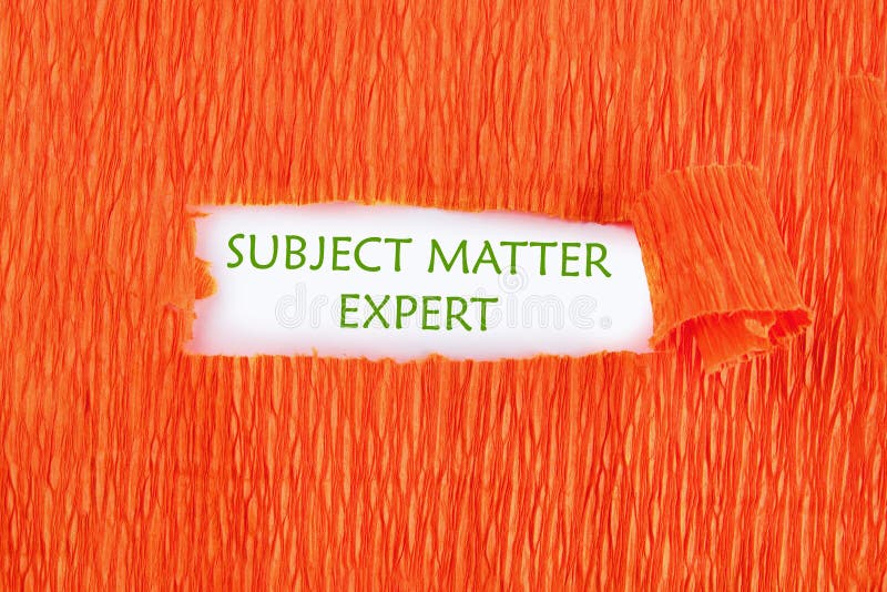 Business Concept. Words SSUBJECT MATTER EXPERT on White Under the Paper ...