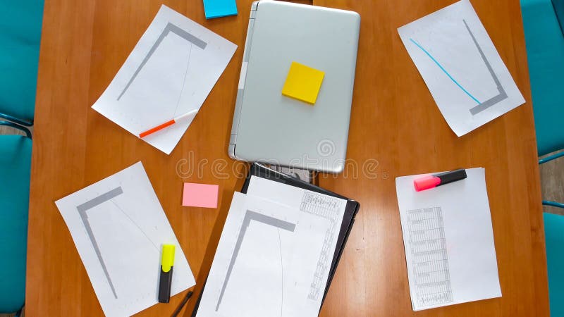 Business Concept. a Work Papers on the Table Stock Image - Image of ...